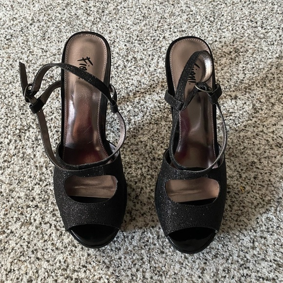 FIONI Clothing | Shoes | Fioni Black Sparkley Strappy Heels | Poshmark